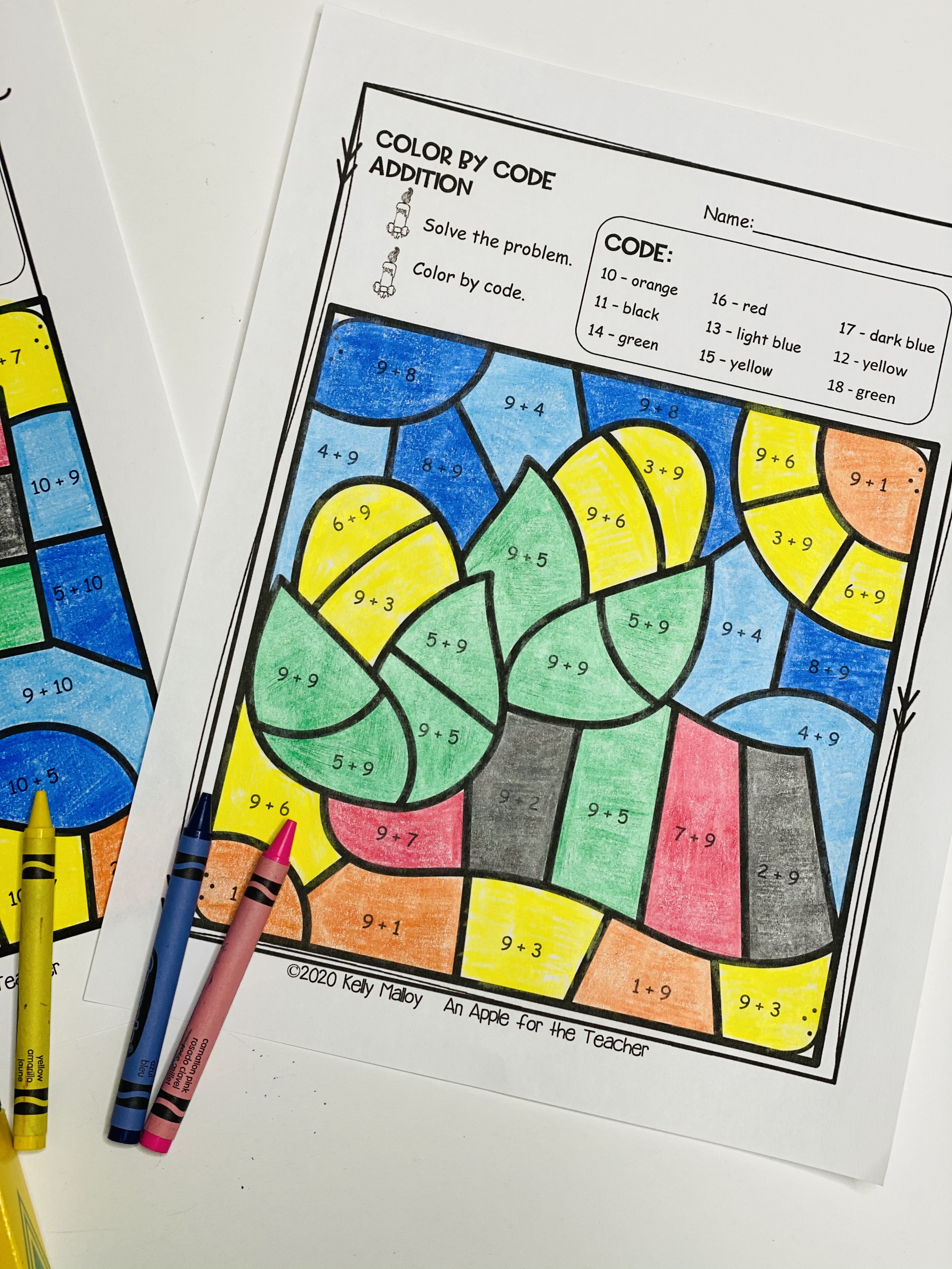 An Apple For The Teacher: Kwanzaa Color By Number Math Facts Practice ...