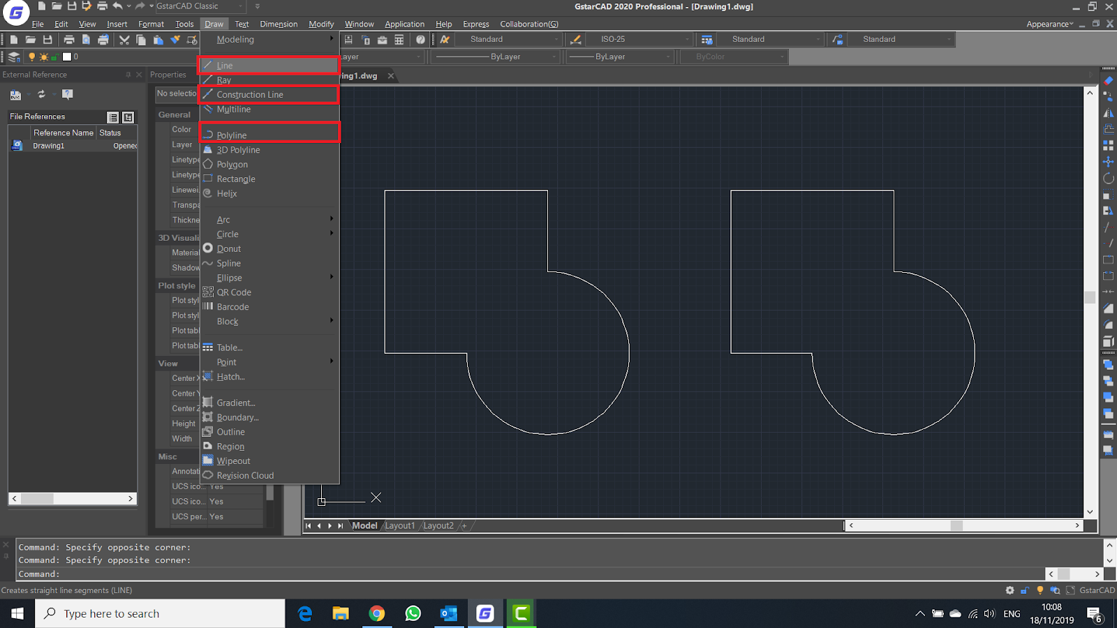 Perbedaan antara Line, PolyLine dan Xline Pada Software AutoCAD