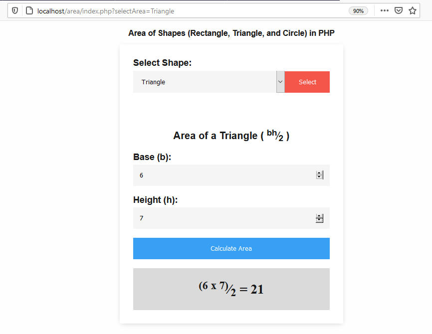 Free Programming Source Codes And Computer Programming Tutorials Area Of Shapes Rectangle