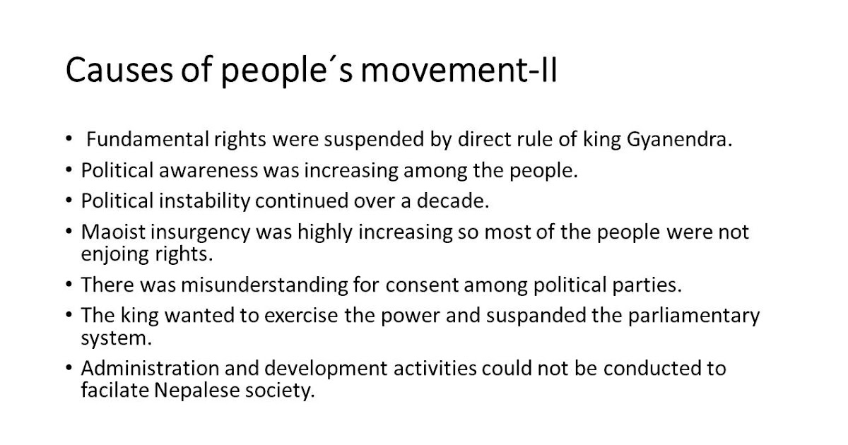 causes of peoples movement II