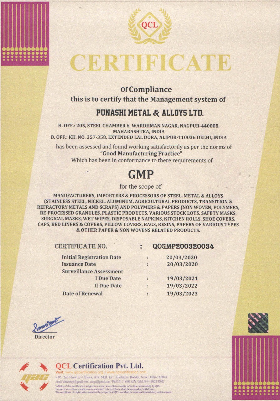 ISO CERTIFICATION: GMP