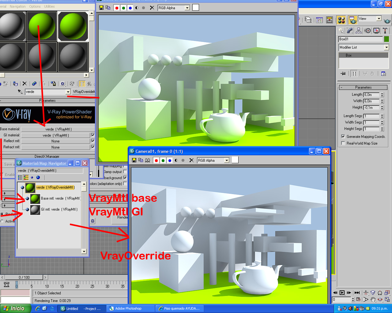 ARDIARQUI RENDER 3D tutoriales, tips, cursos: Vray material override
