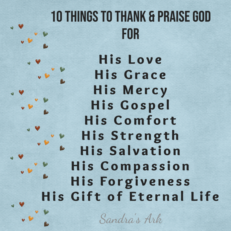 Sandra's Ark: 10 Things to Thank & Praise God for that will Encourage ...