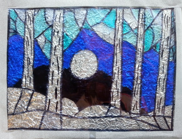 a faithful attempt: Faux Stained Glass using Aluminum Foil and Sharpies