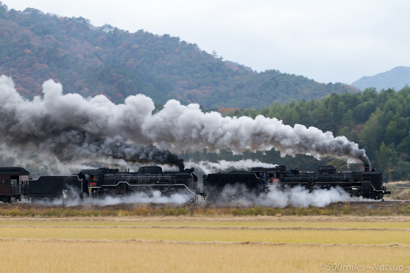 500miles〜Five Hundred miles〜夏男の撮影記と鉄道撮影地ガイド: C57+D51の重連SLやまぐち号を撮る