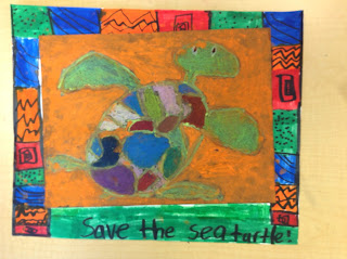 Save the Sea Turtle Campaign Second Grade Art Lesson