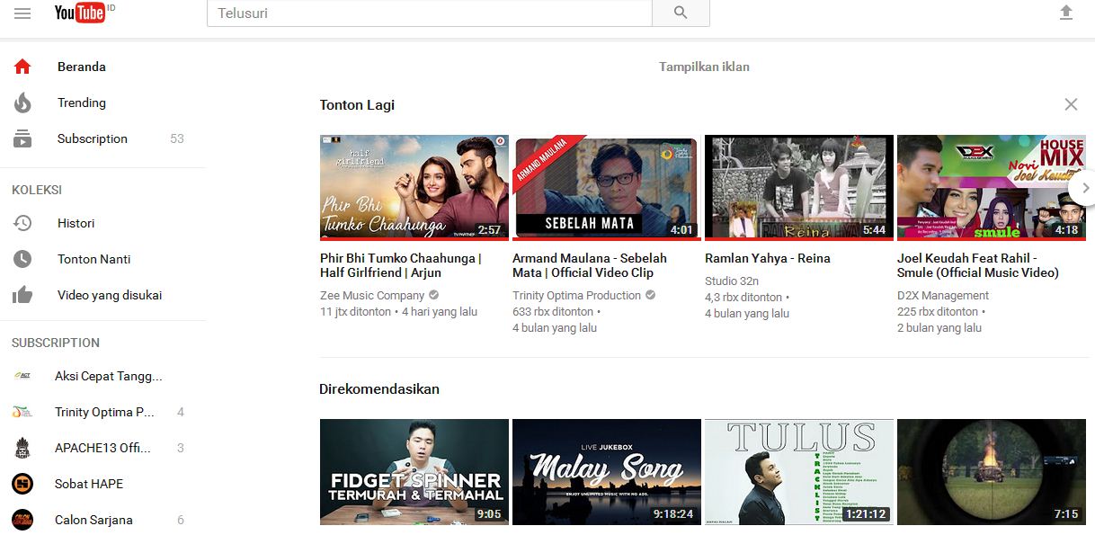 Ta mpilan di youtube memang t idak dapat di ubah ses uai keinginan kita ...