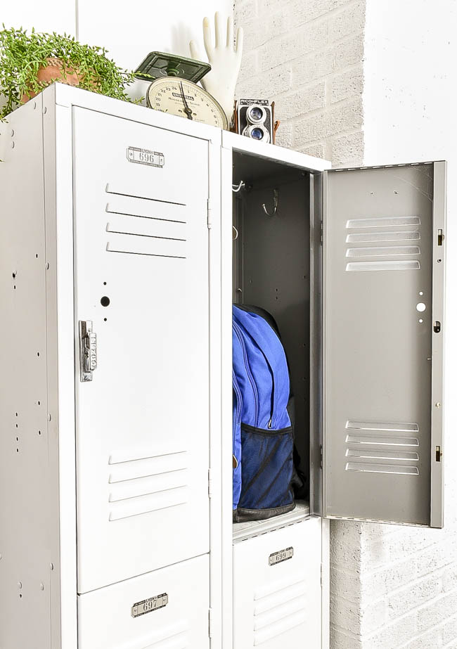 New White Painted Mudroom Lockers | Little House of Four - Creating a ...