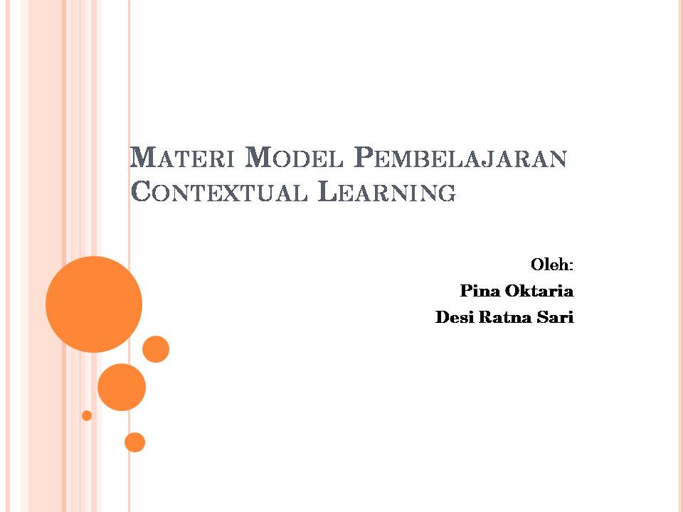 Model Pembelajaran Contextual Teaching Learning untuk Anak Usia Dini ...