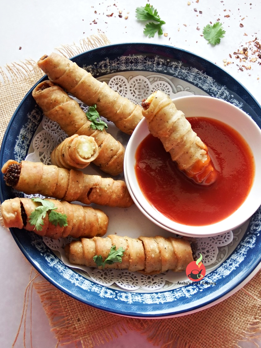 Garlic and Herbed Baby Corn Samosa Cigars