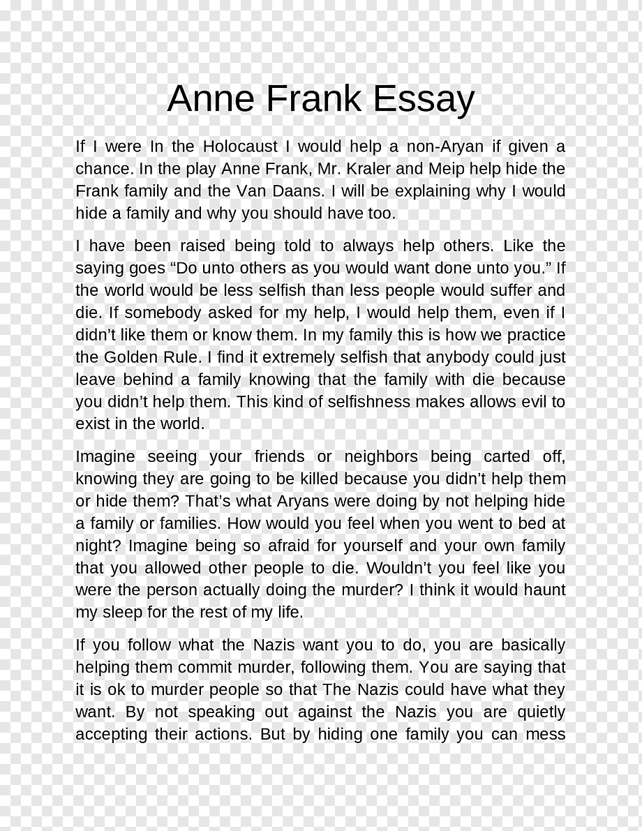 essay examples: Anne Frank Essay