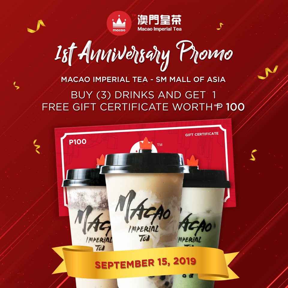 Manila Shopper Macao Imperial Tea SM MOA 1st Anniversary Promo September 15 2019 manila-shopper-macao-imperial-tea-sm-moa-1st-anniversary-promo-september-15-2019