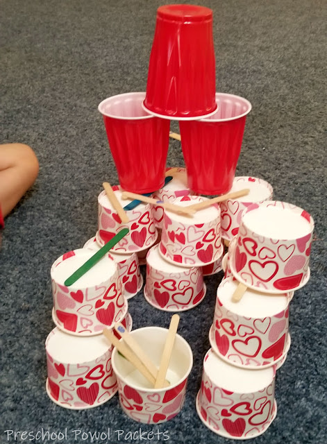 Preschool STEM: Cups & Craft Stick Castles | Preschool Powol Packets