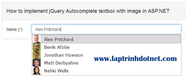 How to implement jQuery Autocomplete Textbox with Image in ASP.NET ...