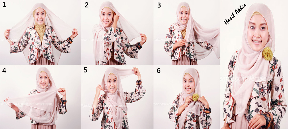 Tutorial Jilbab Segitiga Untuk Pesta