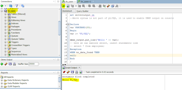 SQL is declarative , PL/SQL is procedural - Introduction