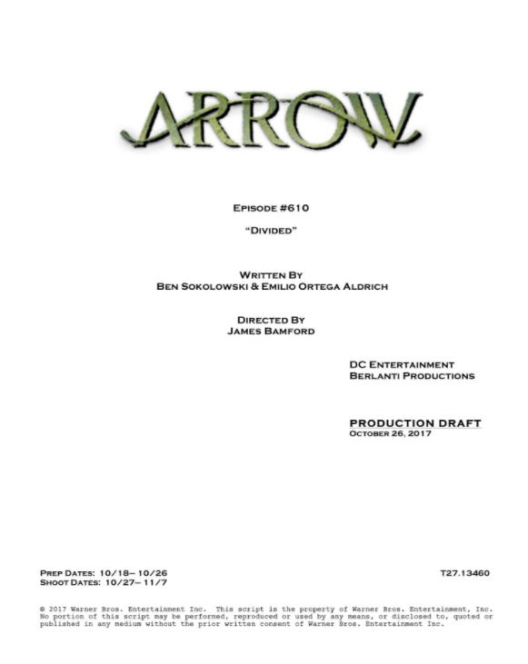 Episode 6.10 of Arrow will be called " Bugged