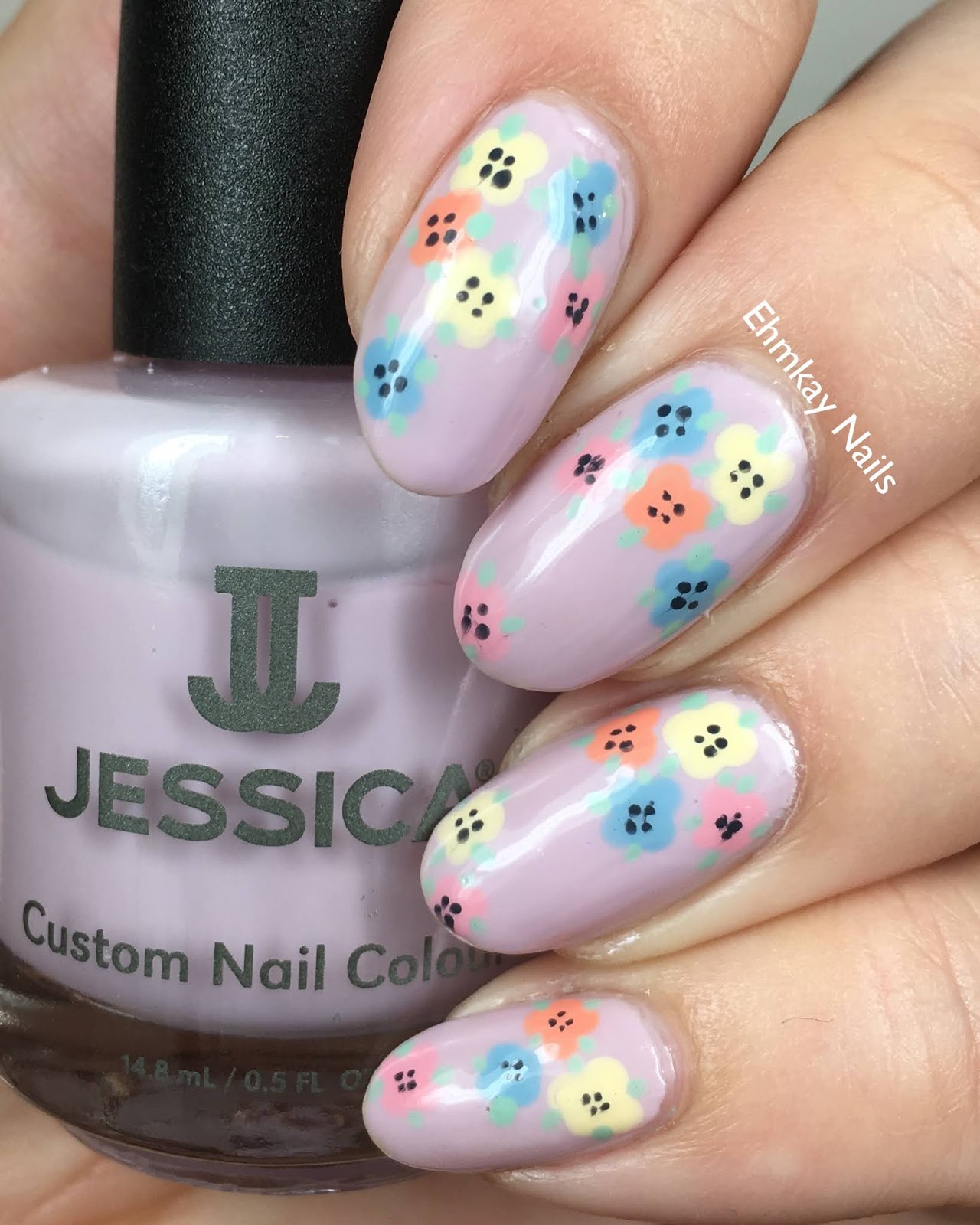 ehmkay nails: Jessica Cosmetics Pastel Floral Nail Art