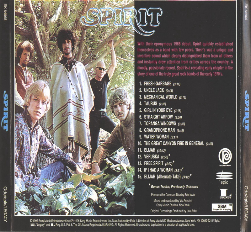 ENTRE MUSICA: SPIRIT - Spirit (1968) (Remastered 1996)