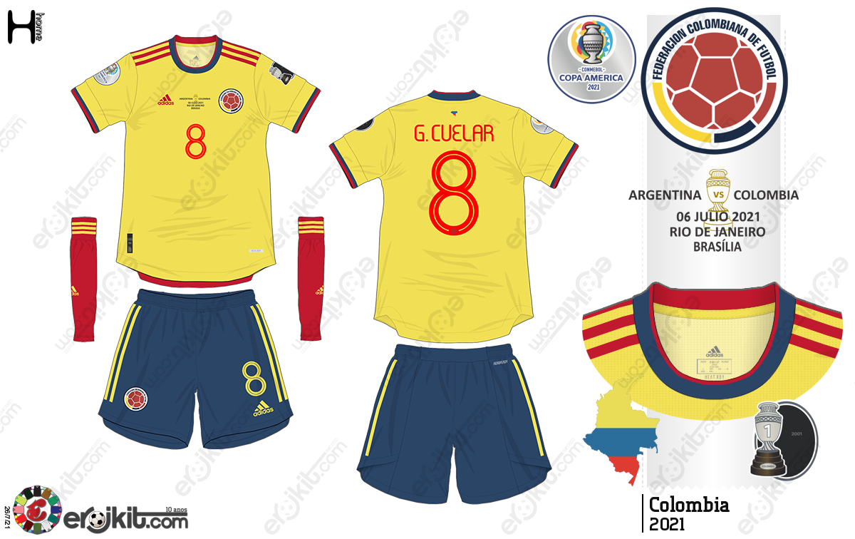 Kit Design, by eroj: 2021 Colômbia (Home e Away)