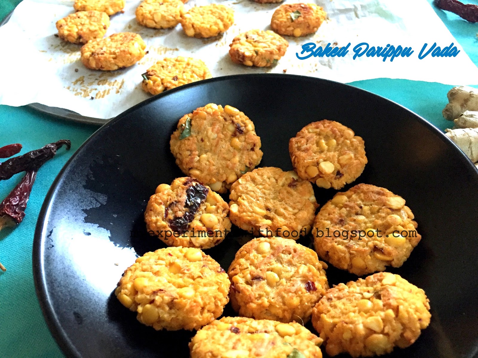 My Experiments With Food: Baked Parippu Vada/ Baked Lentil Fritters