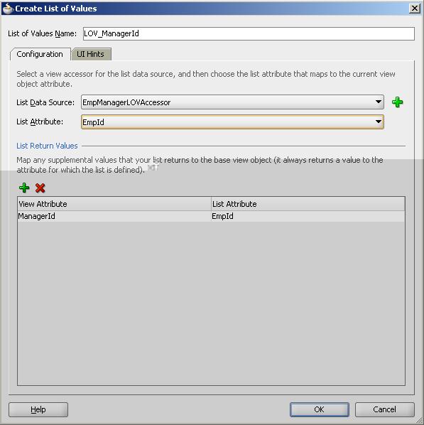Create Filter or Criteria List of Values (LOV) in Oracle ADF
