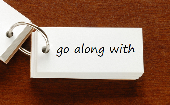 go along with (同行する、付随する、賛成する、同意する、従う) の例文|語学の勉強