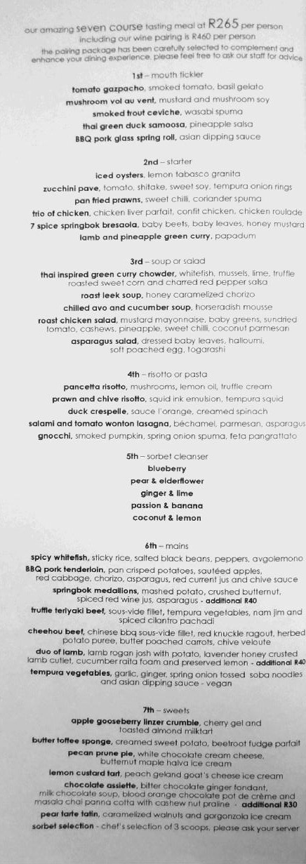 .: Seven course tasting menu at Myoga