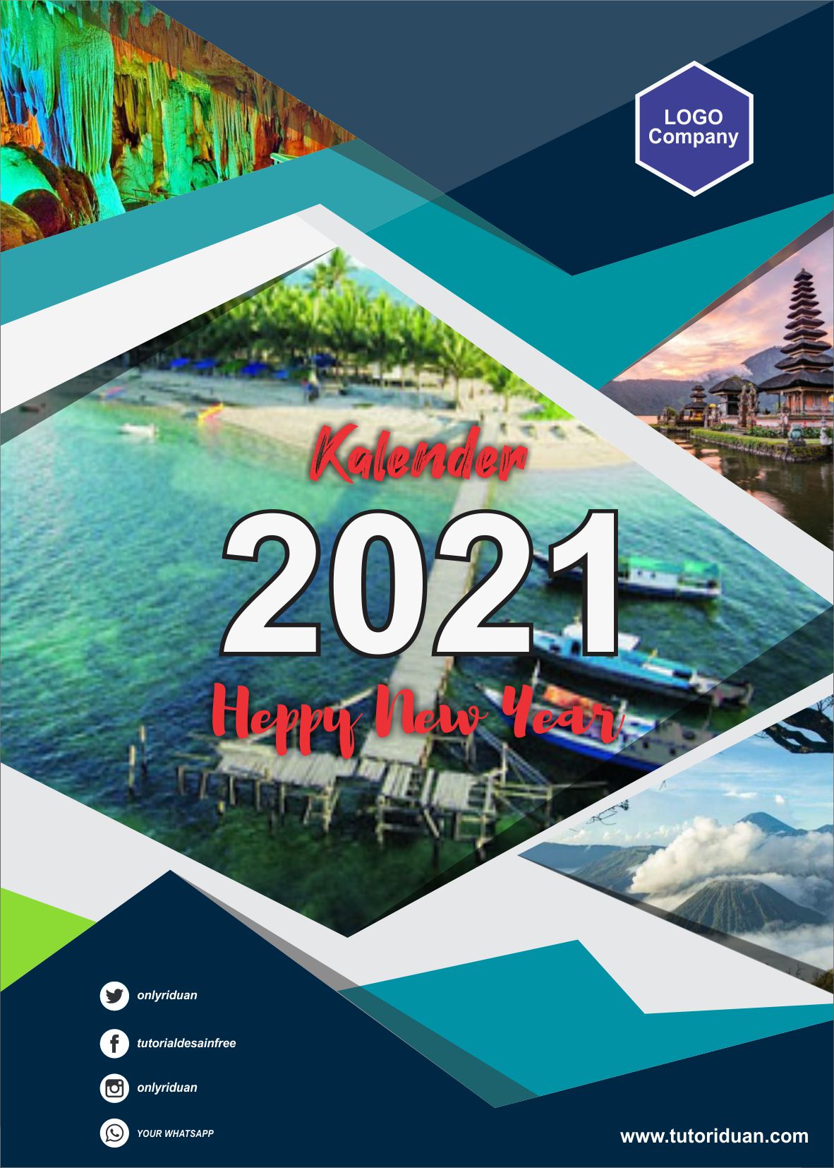 3 Desain Kalender Duduk 2021 dengan CorelDraw (Free CDR) - TUTORiduan.com
