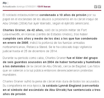 Che Genetic: Abu Ghraib: Charles Graner libre, el imperio cuida a sus ...