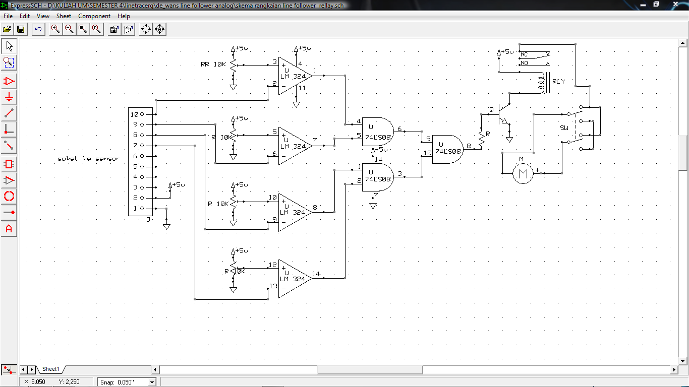 line follower analog menggunakan gerbang logika dasar AND (untuk trek ...