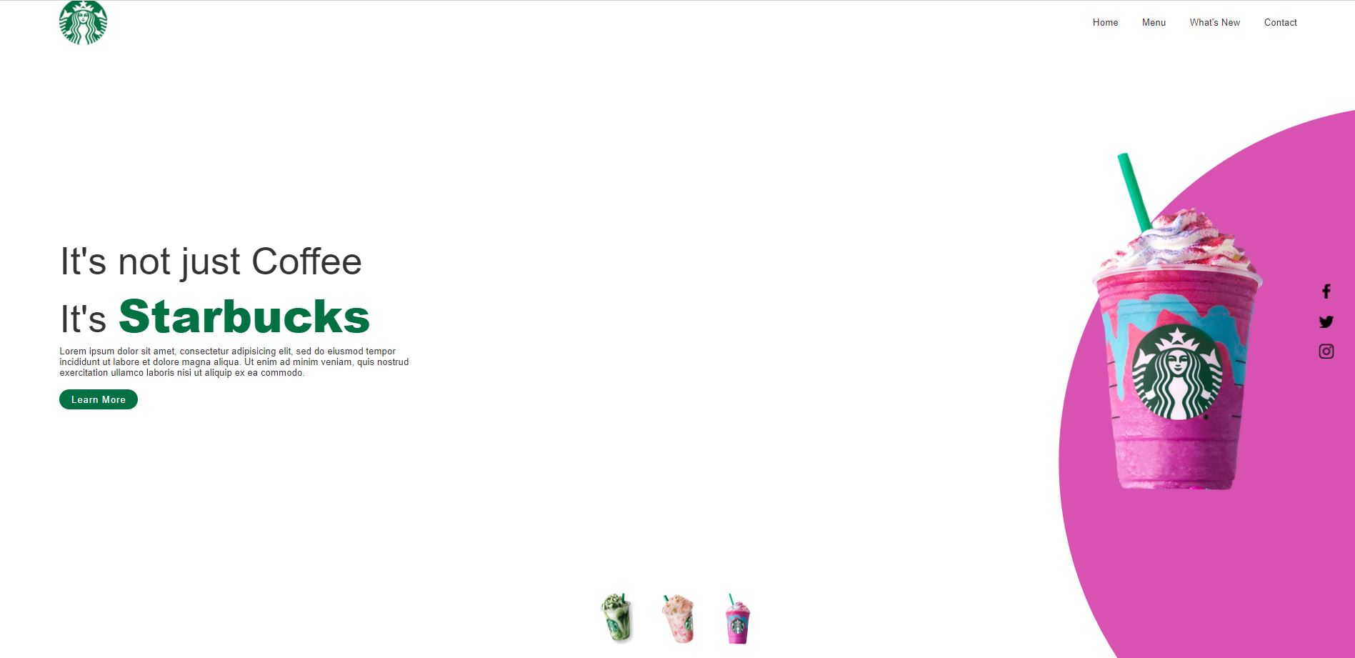 Starbuck Website Responsive Template Using HTML/CSS/Javascript