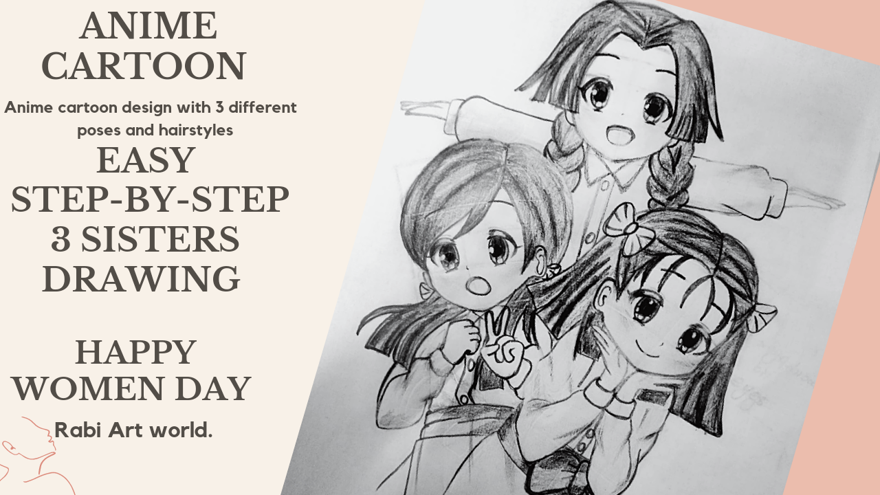 Anime drawing tutorial / anime drawing easy / best friend drawing / 3 ...