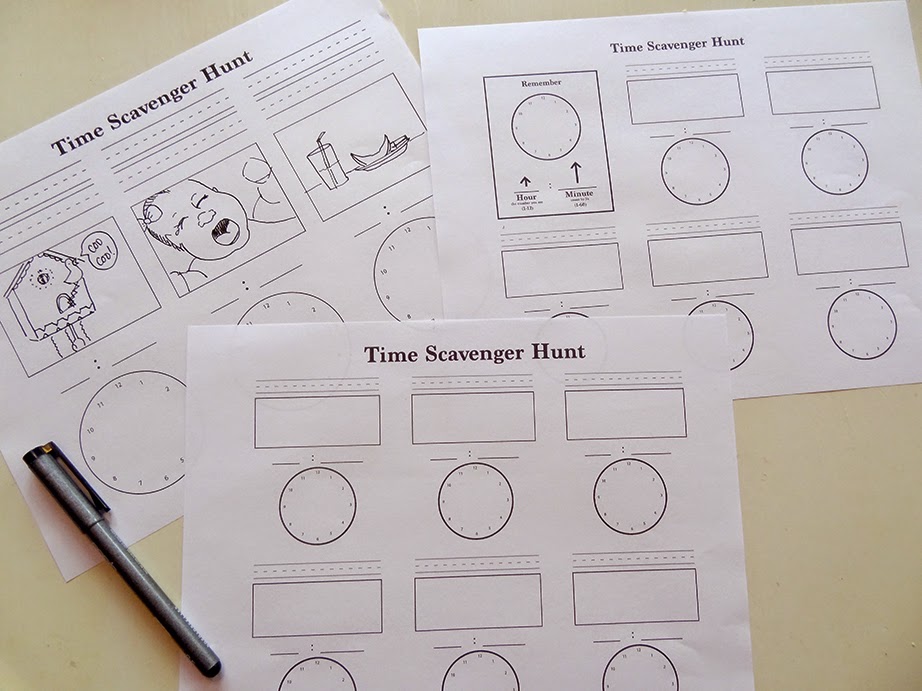 we wilsons: Time Scavenger Hunt Printable