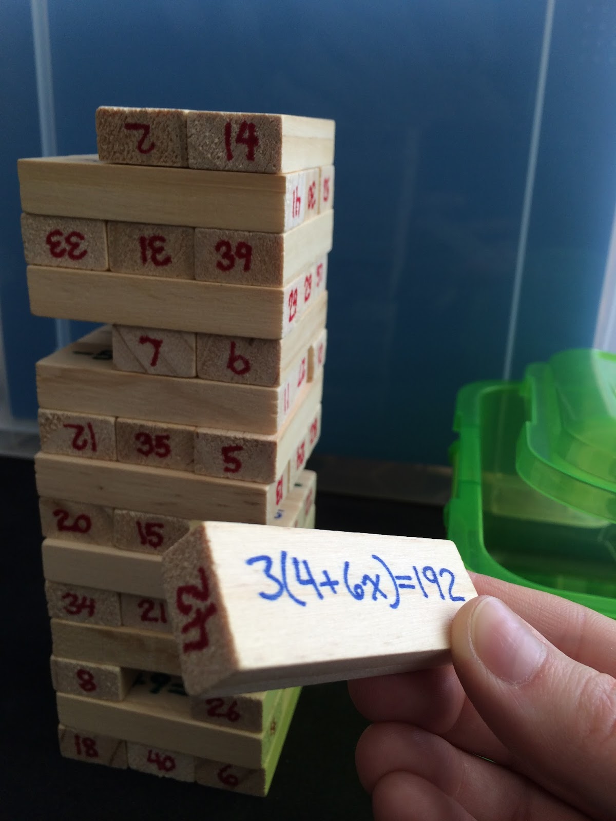 Occasionally Elementary: Solving Equations Jenga