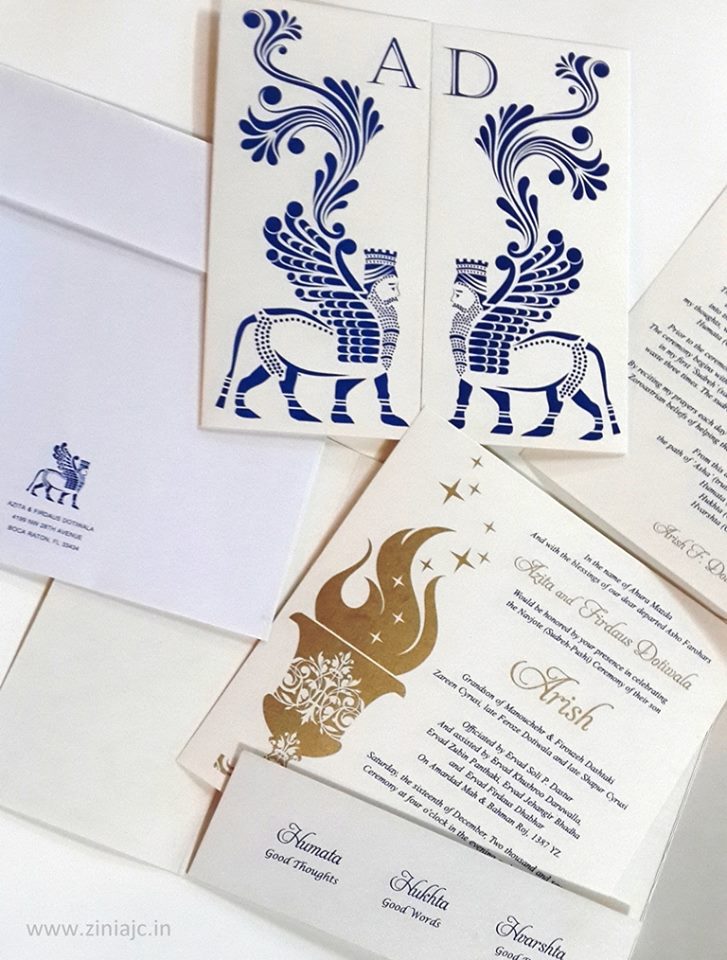 ZINIA JC : Navjote Invitation Card Designs By Zinia JC For The Parsi ...
