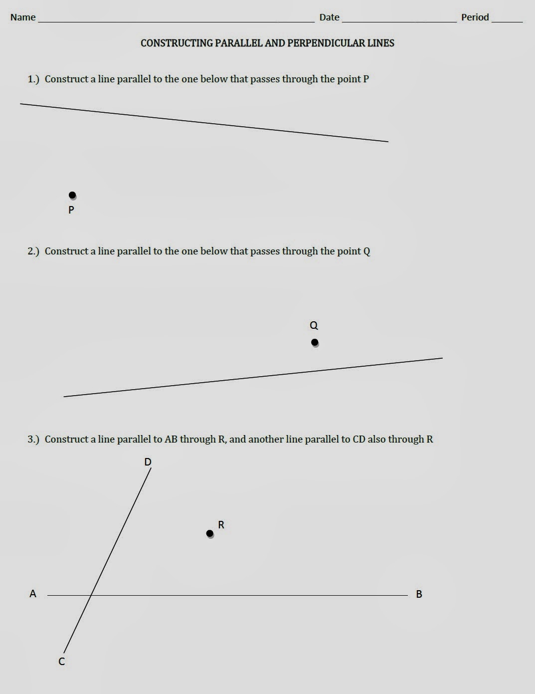 Mr. Matt's Math Classes: Assignment - Constructing Parallel and Perpendicular Lines