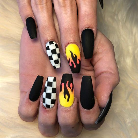 🌺 12 Matte Black Coffin Nail Ideas Trend In Cool 2019 🌺