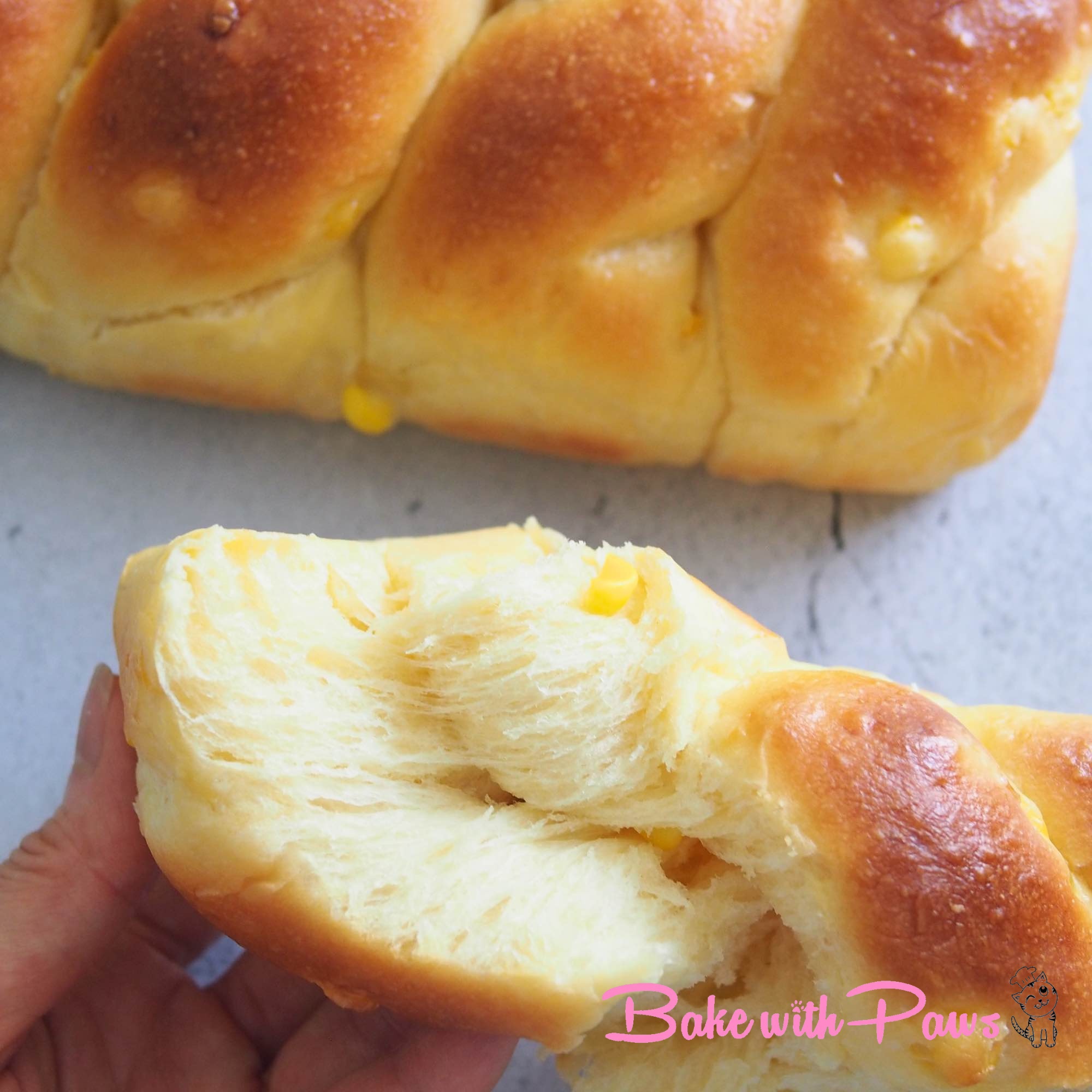 Sweet Corn Soft Sourdough Bread - BAKE WITH PAWS
