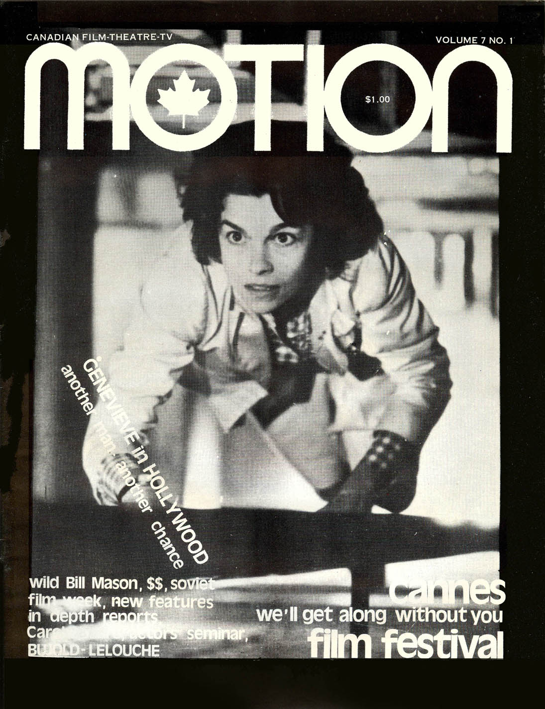 motion magazine cdn film-theater-tv: MOTION MAGAZINE Vol.7 #1 1978