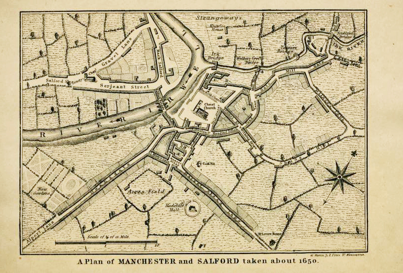 Salford History: The '1650' Map of Salford and Manchester