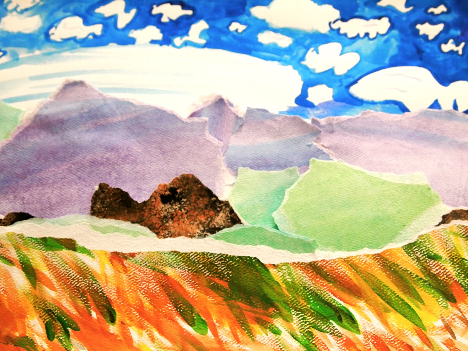 new city arts: second grade watercolor landscapes
