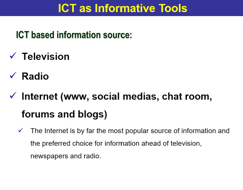 ICT integration in our classroom: My reflection on ICT as informative tools