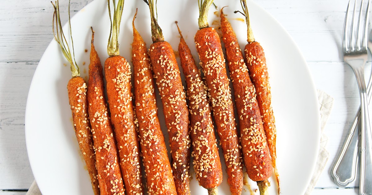 Sesame roasted carrots