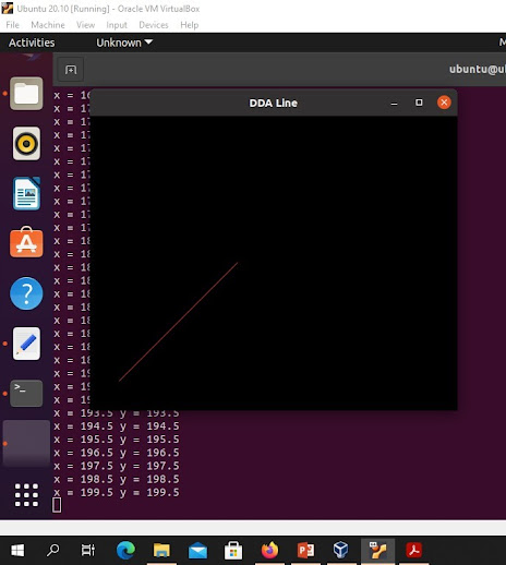 DDA Line Drawing Algorithm in C++ using GLUT Basic