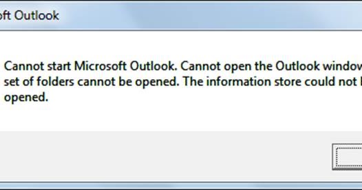 Cannot Start Microsoft Outlook. Cannot Open the Outlook Window. The Set ...