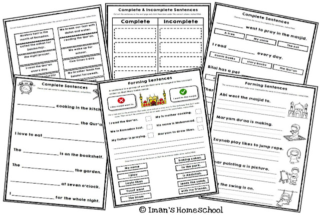 Iman's Homeschool ~ The Curriculum: Forming Sentences
