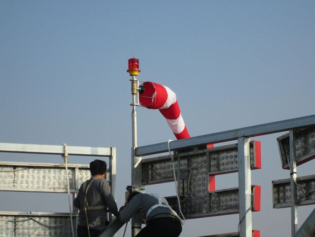 hospital helipad illuminated windsock vane