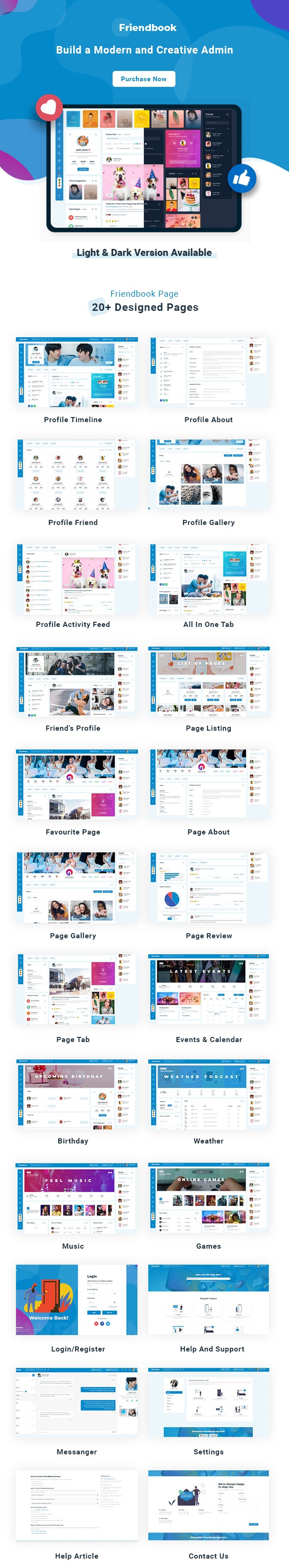 Friendbook Social Network Social Media Community UI Toolkit Responsive ...