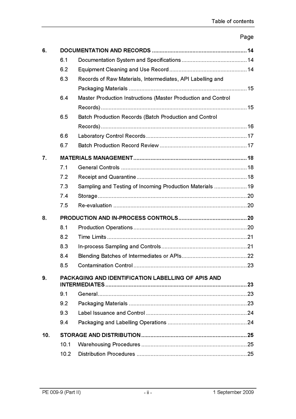 PIC/S GMP (Part II Basic Requirements)